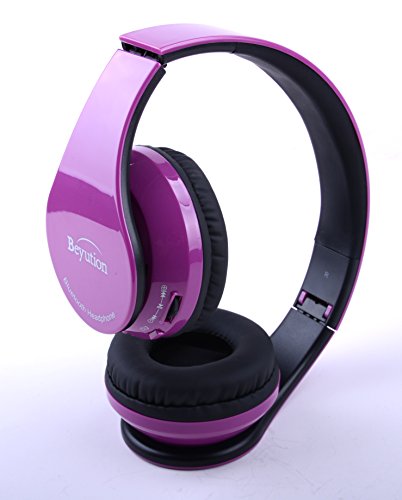 Beyution Wireless Bluetooth Headphones for Apple iPhone 6/6plus/5s/5/5c/4s/4/3/2 all Ipad iTouch Mac IPOD SAMSUNG GALAXY S5/S4/S3; Note 2/3/4 LG and all portable deive with bluetooth (513 Pure Purple)