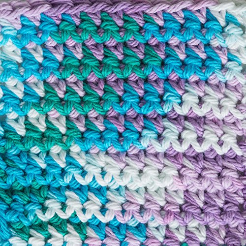 Lily Sugar 'N Cream The Original Ombre Yarn, 2oz, Gauge 4 Medium, 100% Cotton, Beach Ball Blue - Machine Wash & Dry