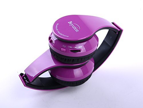 Beyution Wireless Bluetooth Headphones for Apple iPhone 6/6plus/5s/5/5c/4s/4/3/2 all Ipad iTouch Mac IPOD SAMSUNG GALAXY S5/S4/S3; Note 2/3/4 LG and all portable deive with bluetooth (513 Pure Purple)