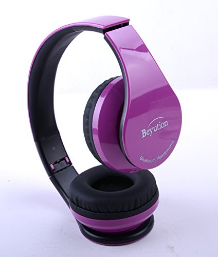 Beyution Wireless Bluetooth Headphones for Apple iPhone 6/6plus/5s/5/5c/4s/4/3/2 all Ipad iTouch Mac IPOD SAMSUNG GALAXY S5/S4/S3; Note 2/3/4 LG and all portable deive with bluetooth (513 Pure Purple)
