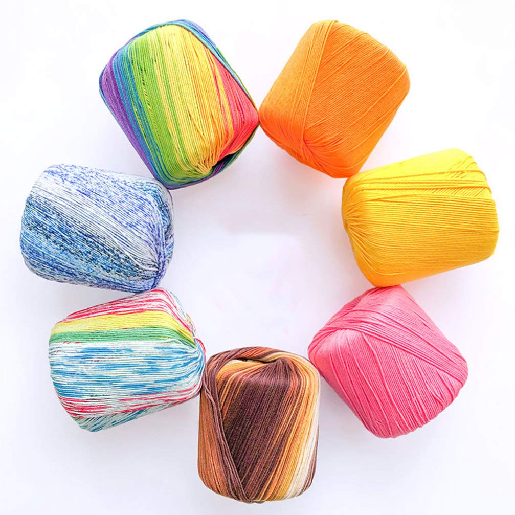 1 Roll Cotton Thread Balls Yarn Dyeing Colorful Cotton Threads for Crochet Hardanger Cross Stitch Needlepoint Hand Embroidery 133m Neon