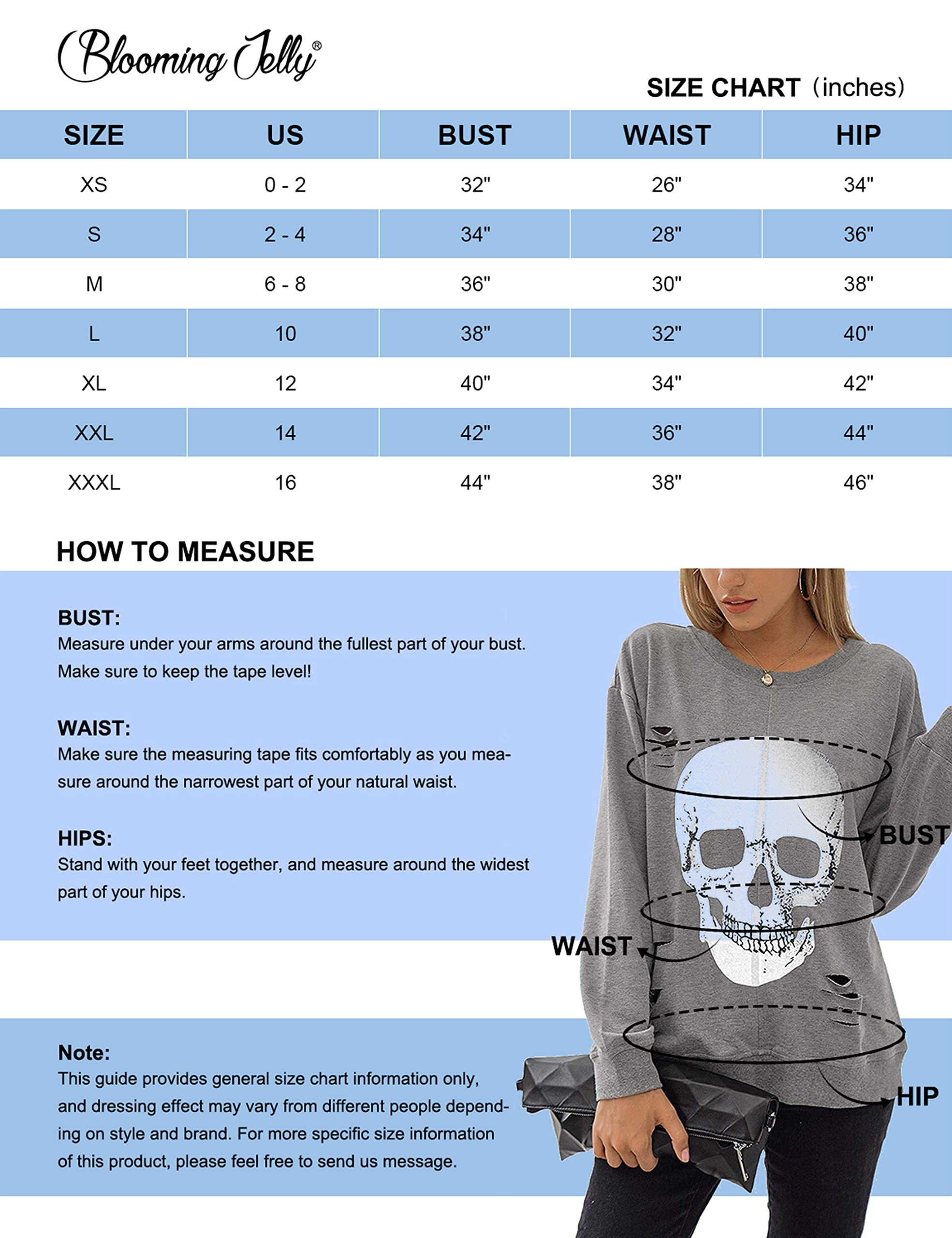 Blooming Jelly Women's Halloween Sweatshirts Skull Graphic T Shirts Long Sleeve Skeleton Shirt Gothic Fall Outfits 2024 (Medium, Grey)
