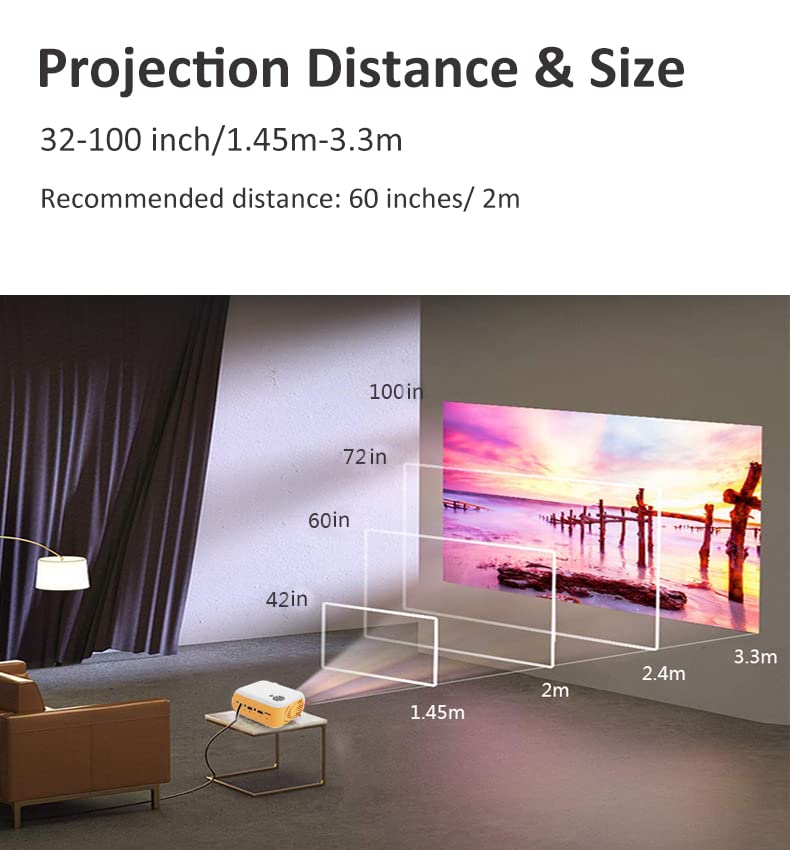 Portable Mini Video Projector, 1800 Lumens A10 Pro Home Theater Phone Mirroring Projectors, Portable Movie Display Projector with Built-in Speaker Mobile Phone Projector (Black)