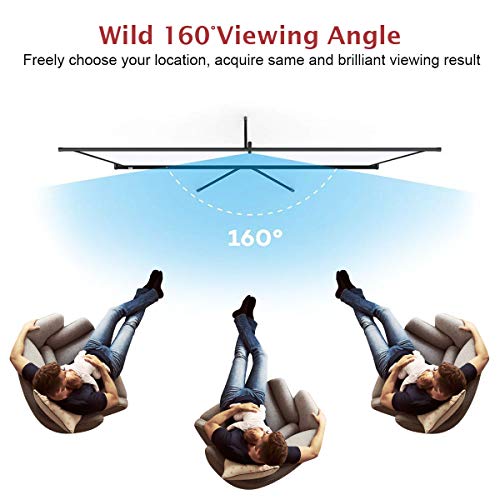 Safstar 100" Tripod Projection Screen, Portable Tripod Floor Stand Manual Pull up Home Theater Office Presentation Projector Screen 87" x 49" Viewing Area