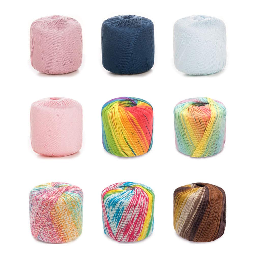 1 Roll Cotton Thread Balls Yarn Dyeing Colorful Cotton Threads for Crochet Hardanger Cross Stitch Needlepoint Hand Embroidery 133m Neon