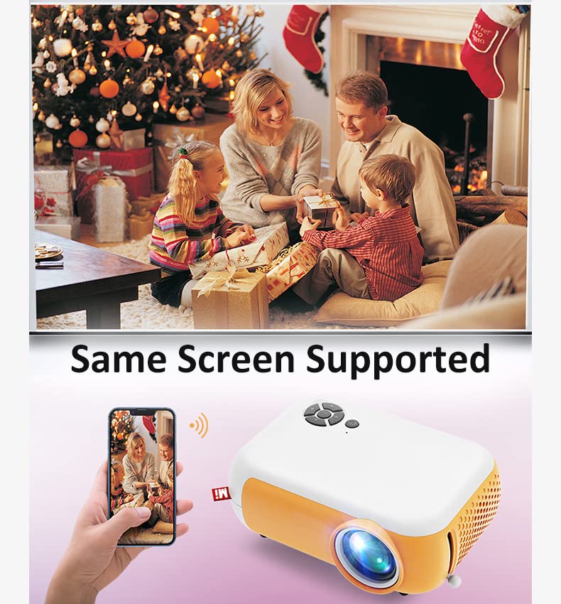 Portable Mini Video Projector, 1800 Lumens A10 Pro Home Theater Phone Mirroring Projectors, Portable Movie Display Projector with Built-in Speaker Mobile Phone Projector (Black)