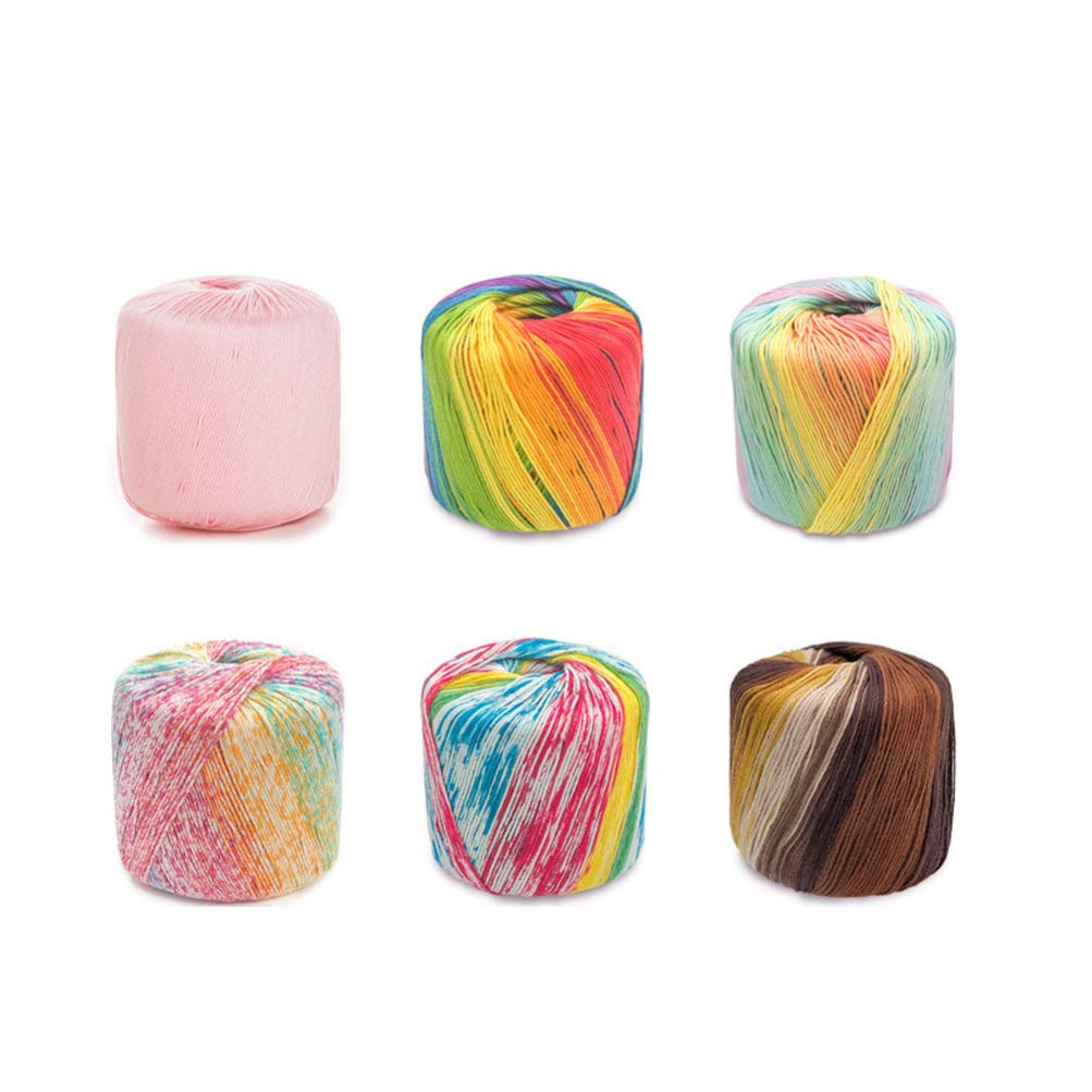 1 Roll Cotton Thread Balls Yarn Dyeing Colorful Cotton Threads for Crochet Hardanger Cross Stitch Needlepoint Hand Embroidery 133m Neon