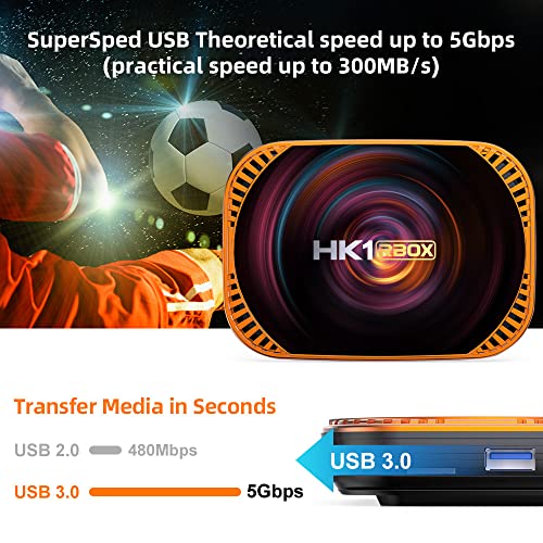 Amlogic S905X4 TV Box Android 11.0 TV Box HK1 Box 4GB RAM 64GB ROM Dual-WiFi 2.4GHz/5GHz BT Quad Core 64 Bits 3D/8K 1000M Smart TV Box
