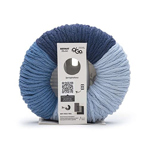 Bernat Blanket O'Go Sky Yarn - 4 Pack of 300g/10.5oz - Polyester - 6 Super Bulky - Knitting/Crochet