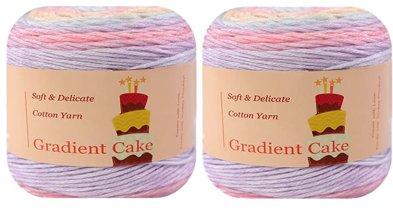 2-pk Gradient Cake Cotton Ball by Yonkey Monkey (1171) Knitting Crochet