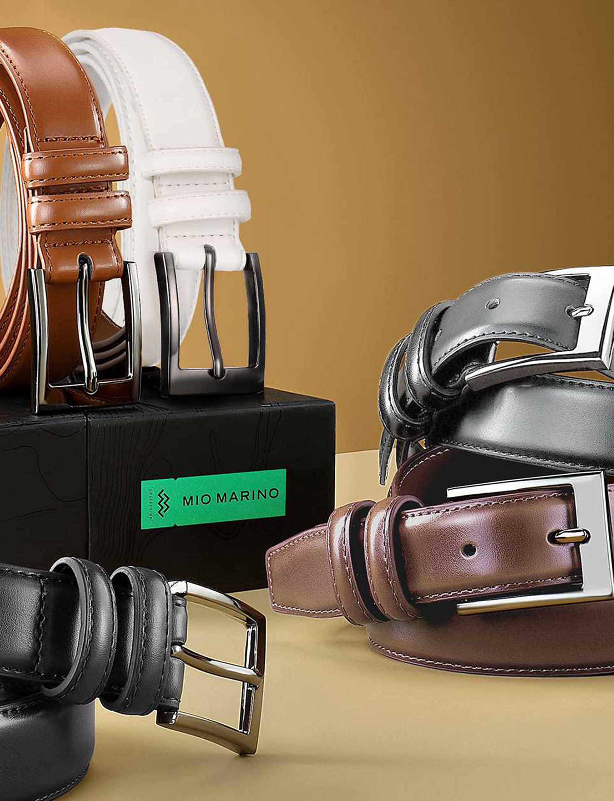Marino’s Premium Belt Men, Genuine Leather Dress Belt for Men, Casual Mens Belt in Gift Box
