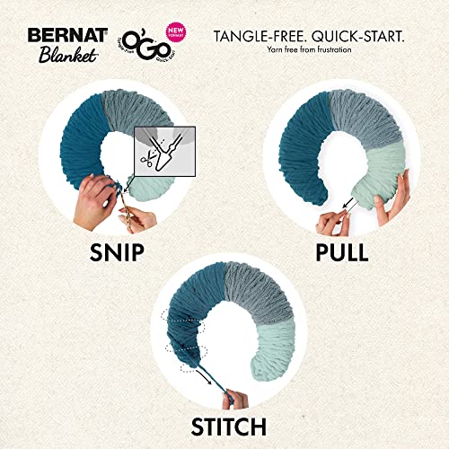 Bernat Blanket O'Go Sky Yarn - 4 Pack of 300g/10.5oz - Polyester - 6 Super Bulky - Knitting/Crochet