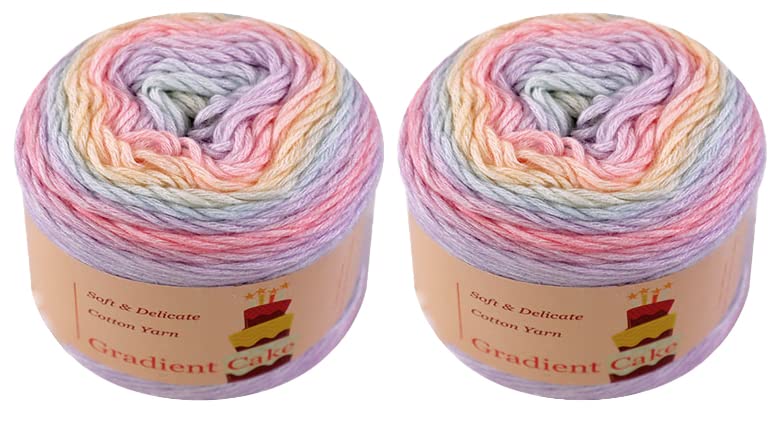 2-pk Gradient Cake Cotton Ball by Yonkey Monkey (1171) Knitting Crochet