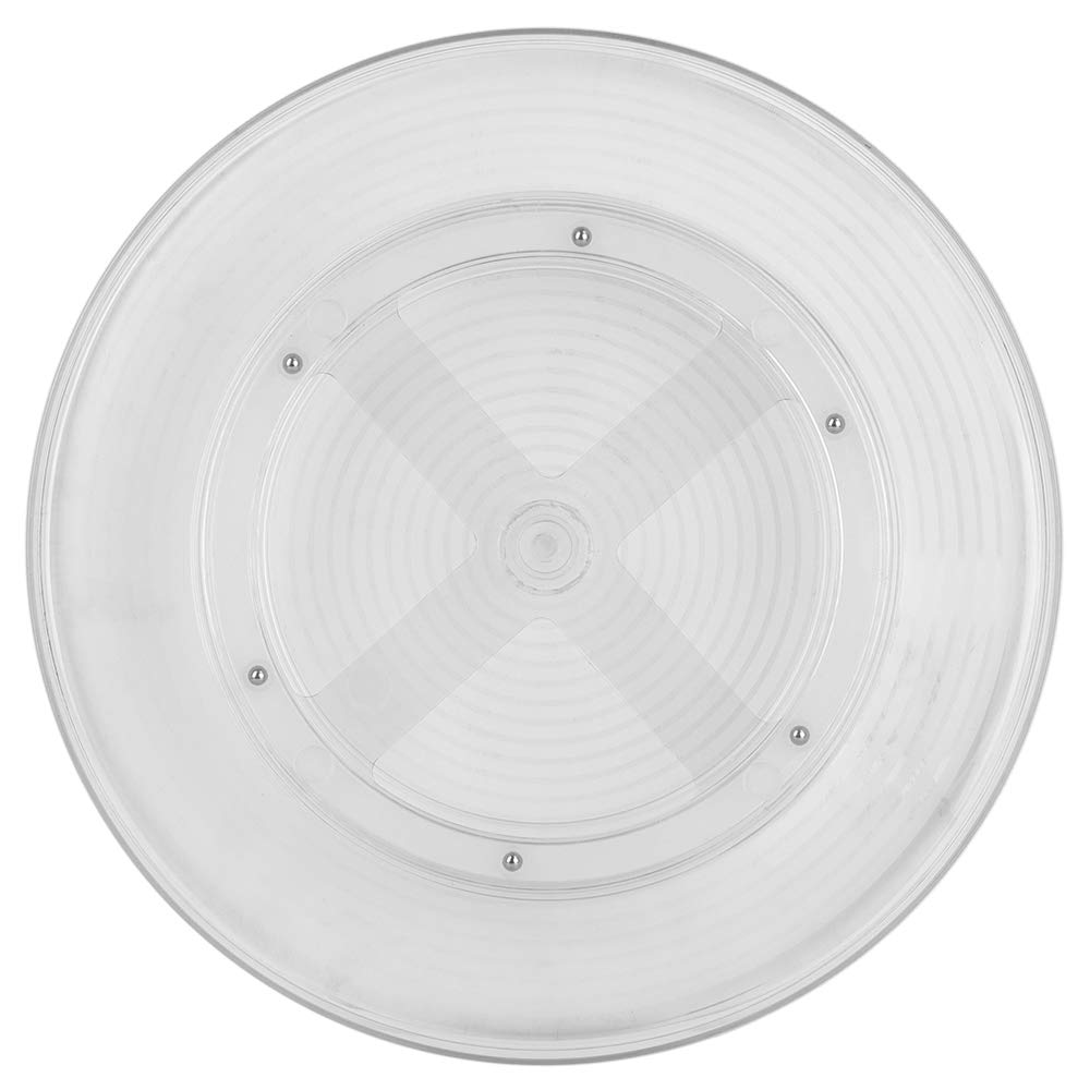 Home Basics Ta Spin Non-Skid Plastic 360 Degree Turntable – Rotating Stand for Dining Table, Kitchen Counters, Cabinets, Pantry and Fridge-Spices, Seas, Clear