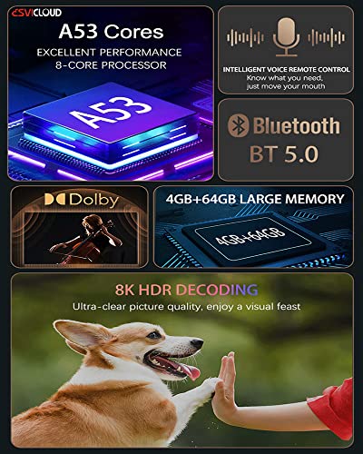 SVICLOUD 8P Android Mini Box 2022 4+64GB Smart AI Voice Remote Ultra HD 2.4/5.8G WiFi Chinese TV Certified Overseas Version