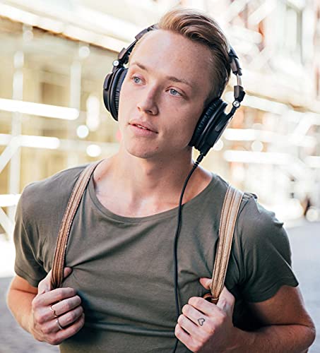 Audio Technica ATH-M40x Professional Studio Monitor Headphone Black Bundle with Antlion Audio ModMic Wireless, Blucoil 6' 3.5mm Extension Cable, Headphone Amp, Headphone Hook and Slappa Headphone Case