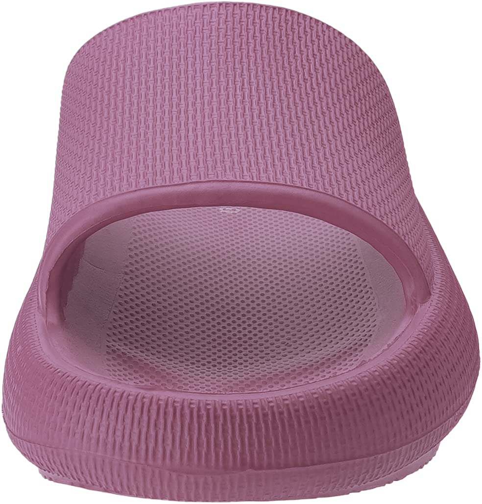 Joomra Womens Slides Thick Sole Platform Non Slip House Shower Bathroom Pillow Slippers for Ladies Cushioned Tan Soft Indoor Bath Female Sandals Fuchsia 35-36