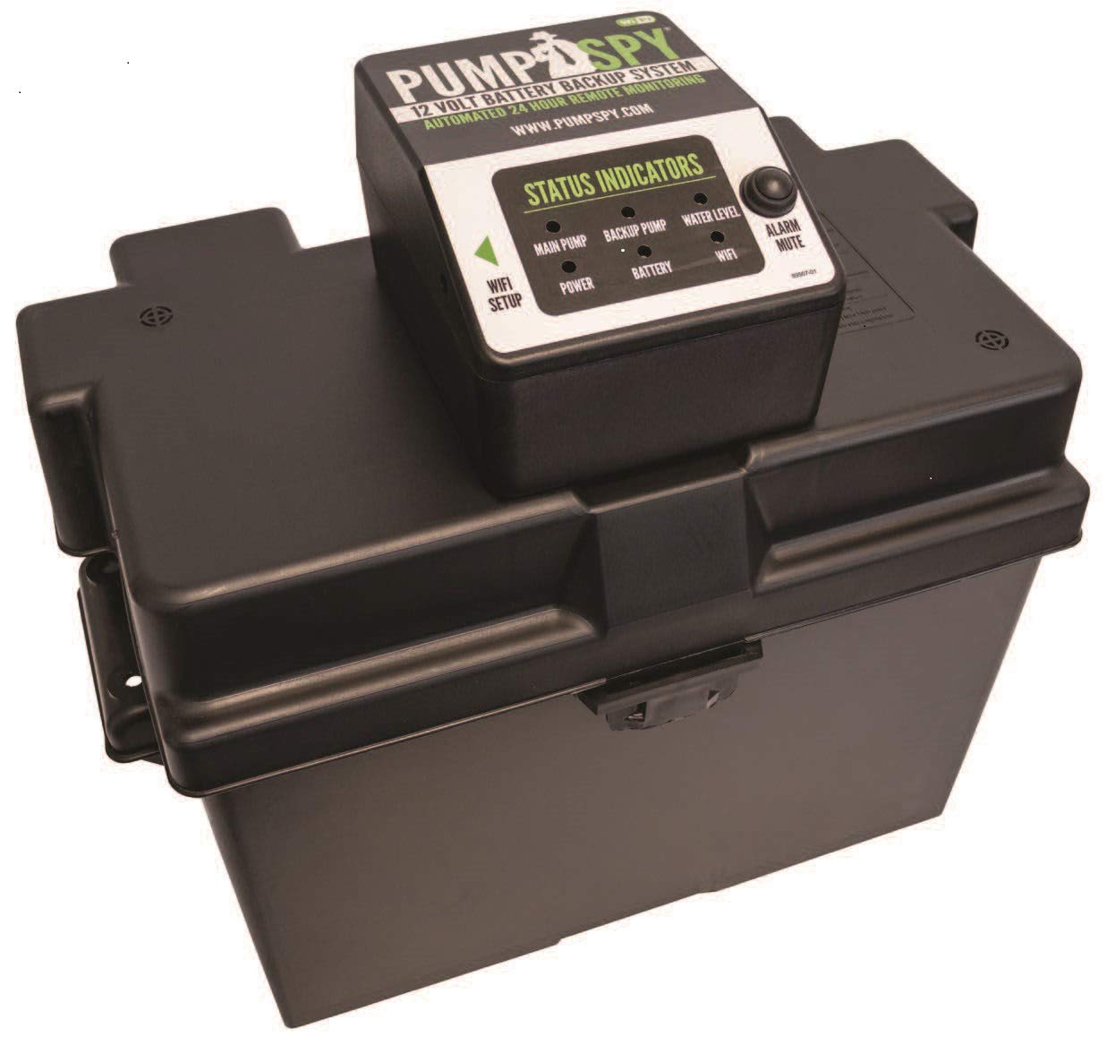PumpSpy PS2000C Pre-Assembled SmartPump Combination Wi-Fi Connected 1/2HP Primary Sump Pump and 12V Battery Backup Sump Pump with Internet Monitoring & Alerts, Water Alarms for Basements