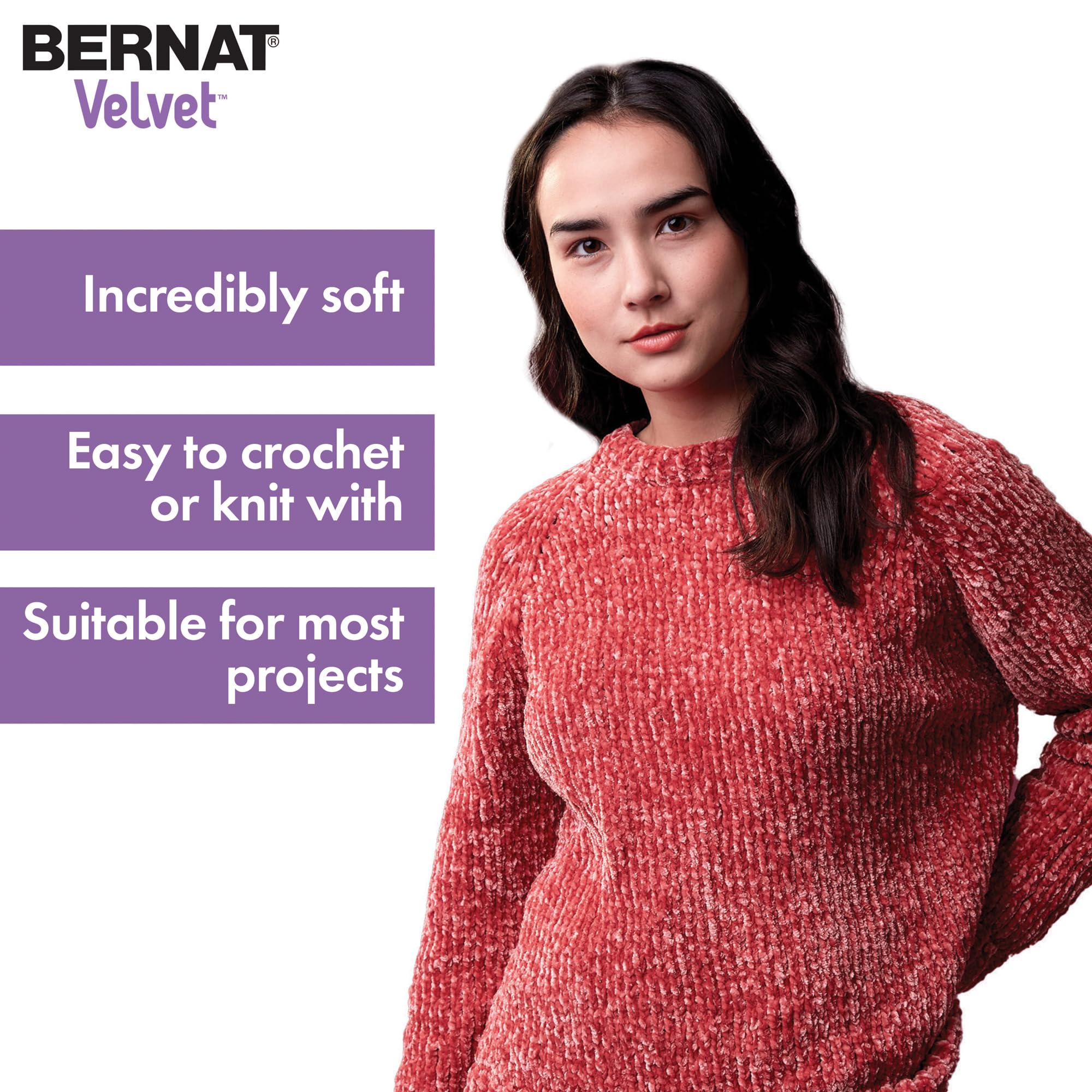 Bernat Velvet Pine Yarn - 2 Pack of 10.5oz/300g - Polyester - #5 Bulky - 315 Yards - Knitting & Crochet