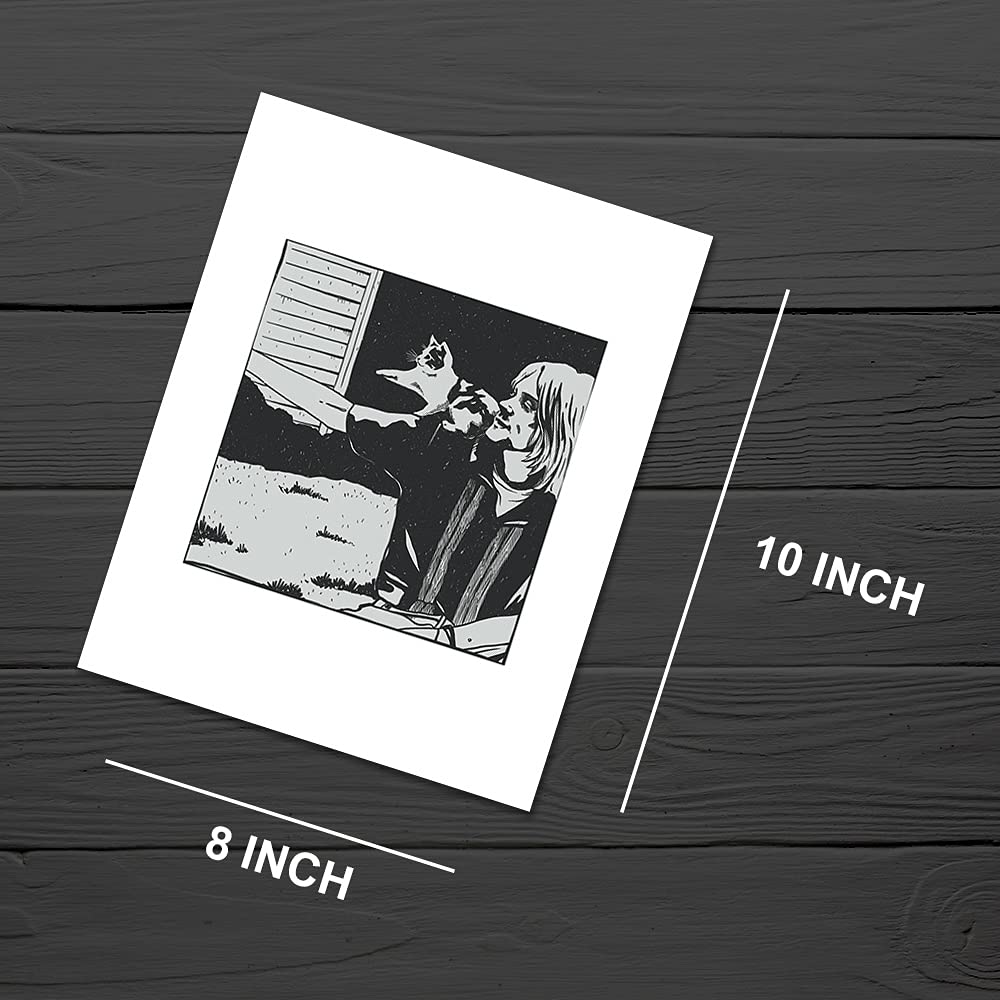 8x10 Kurt Cobain With Cat Poster/Nirvana Poster/Nirvana Nevermind/Music Wall Decor/Home Wall Decor/Living Room Decor/Cat Lover Gifts For Women For Men/Aesthetic Room Decor/Wall Hanging