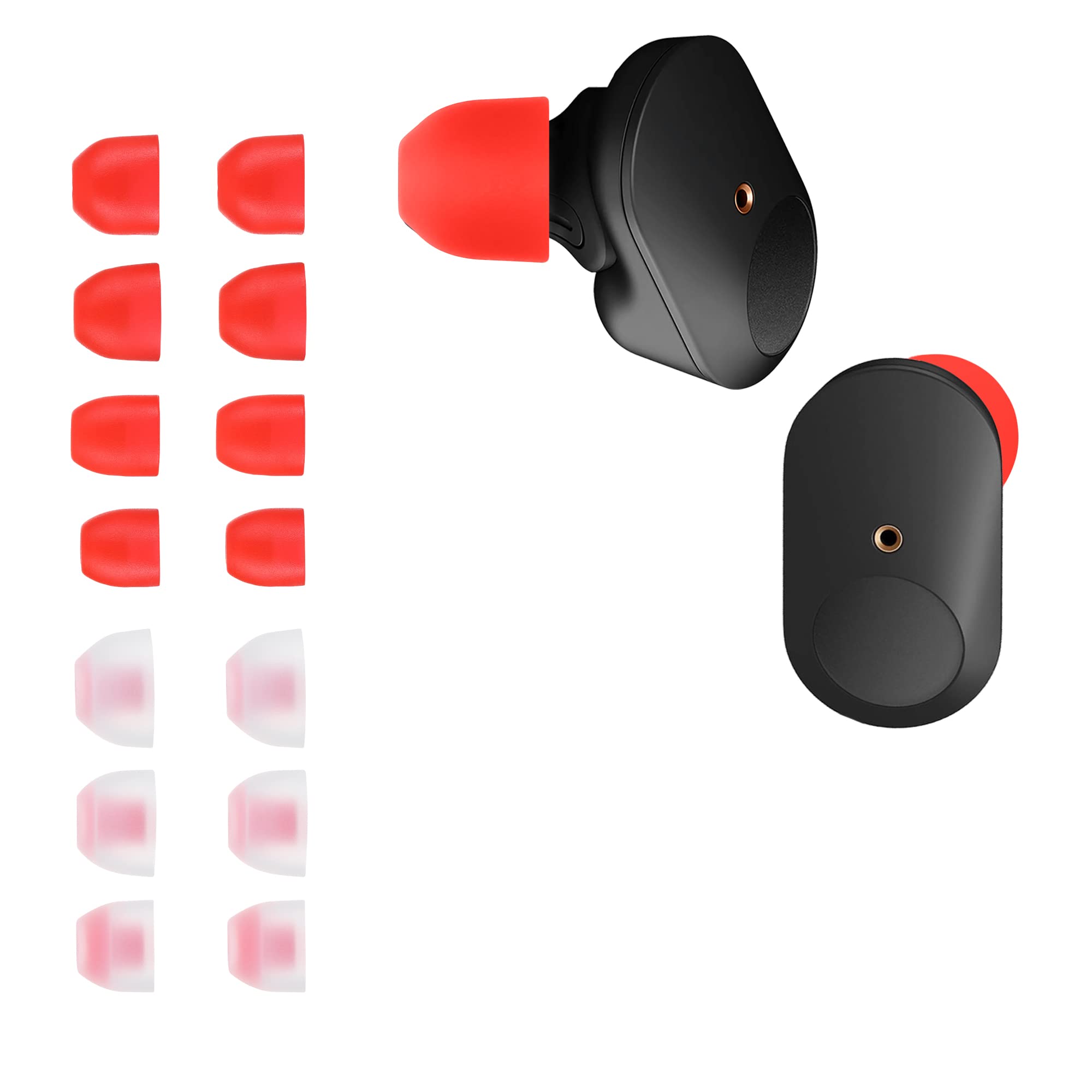 kwmobile 14x Replacement Ear Tips Compatible with Sony WF-1000XM3 / WF-1000XM4 / WF-1000XM5 - Set of Silicone Eartips for Earbuds Headphones