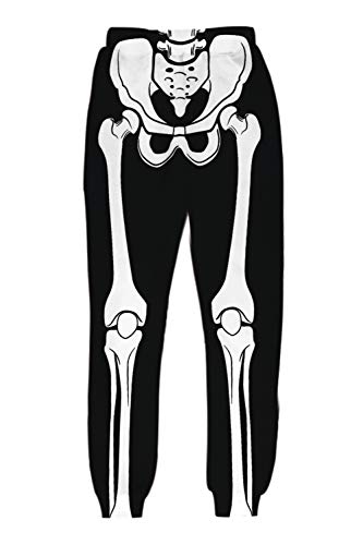 UNIFACO Unisex 3D Skeleton Bones Pants Print Sports Jogger Casual Graphic Trousers Sweatpants with Drawstring M