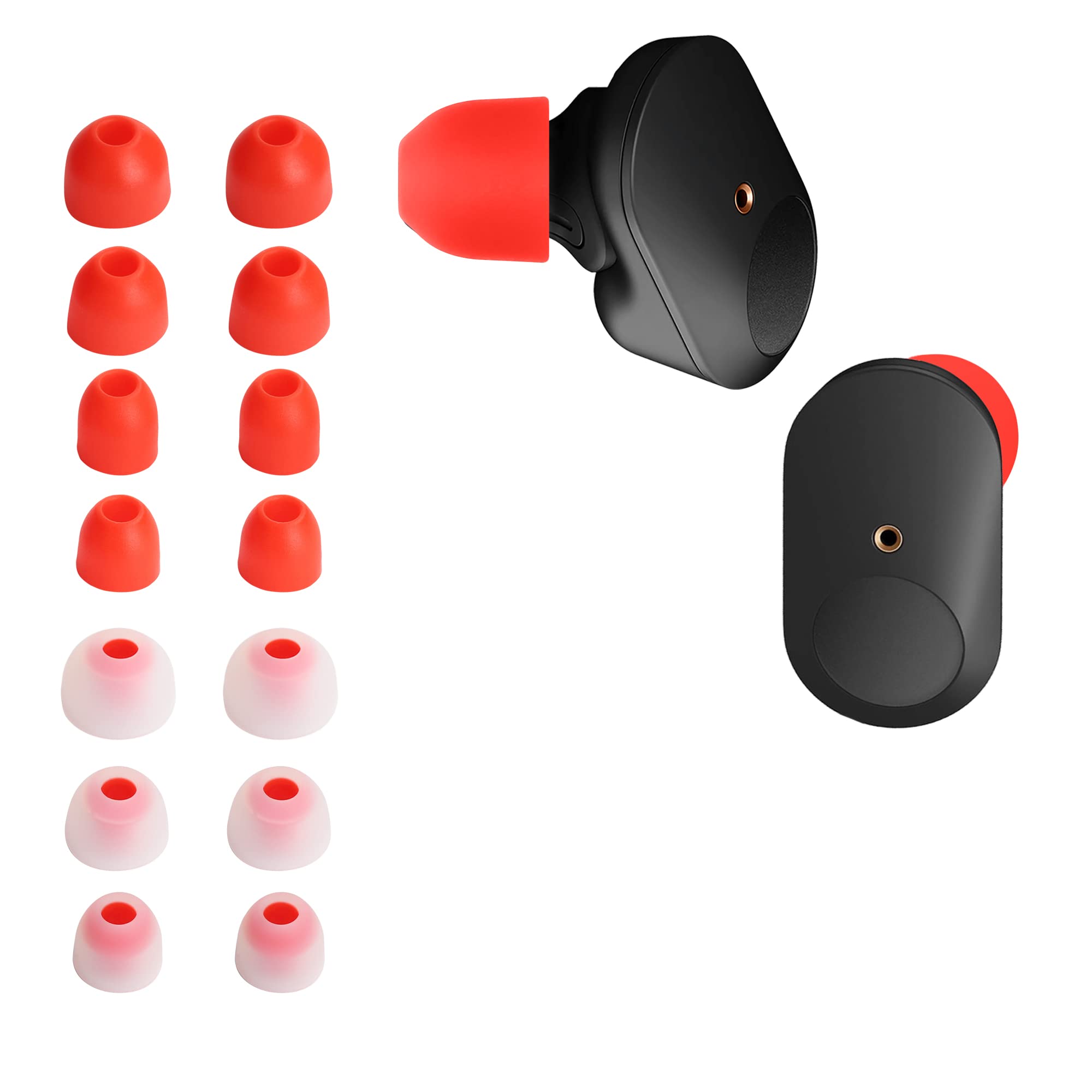 kwmobile 14x Replacement Ear Tips Compatible with Sony WF-1000XM3 / WF-1000XM4 / WF-1000XM5 - Set of Silicone Eartips for Earbuds Headphones