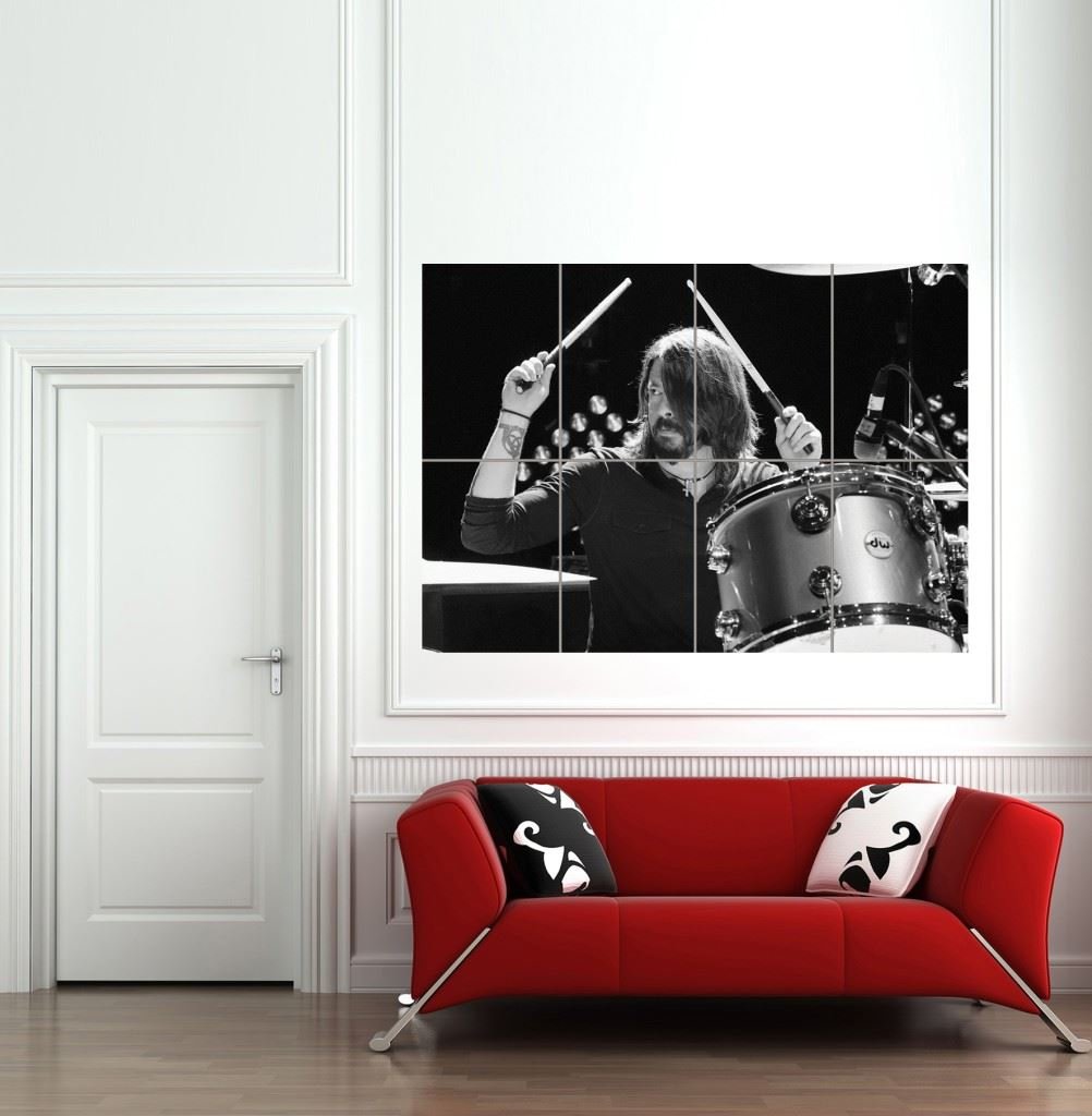Doppelganger33 LTD Dave Grohl Drummer Guitarist Singer Foo Fighters Nirvana Wall Art Multi Panel Poster Print 47x33 inches