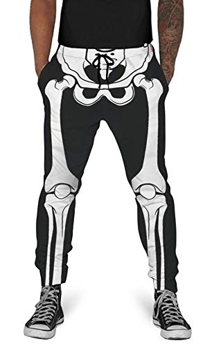 UNIFACO Unisex 3D Skeleton Bones Pants Print Sports Jogger Casual Graphic Trousers Sweatpants with Drawstring M