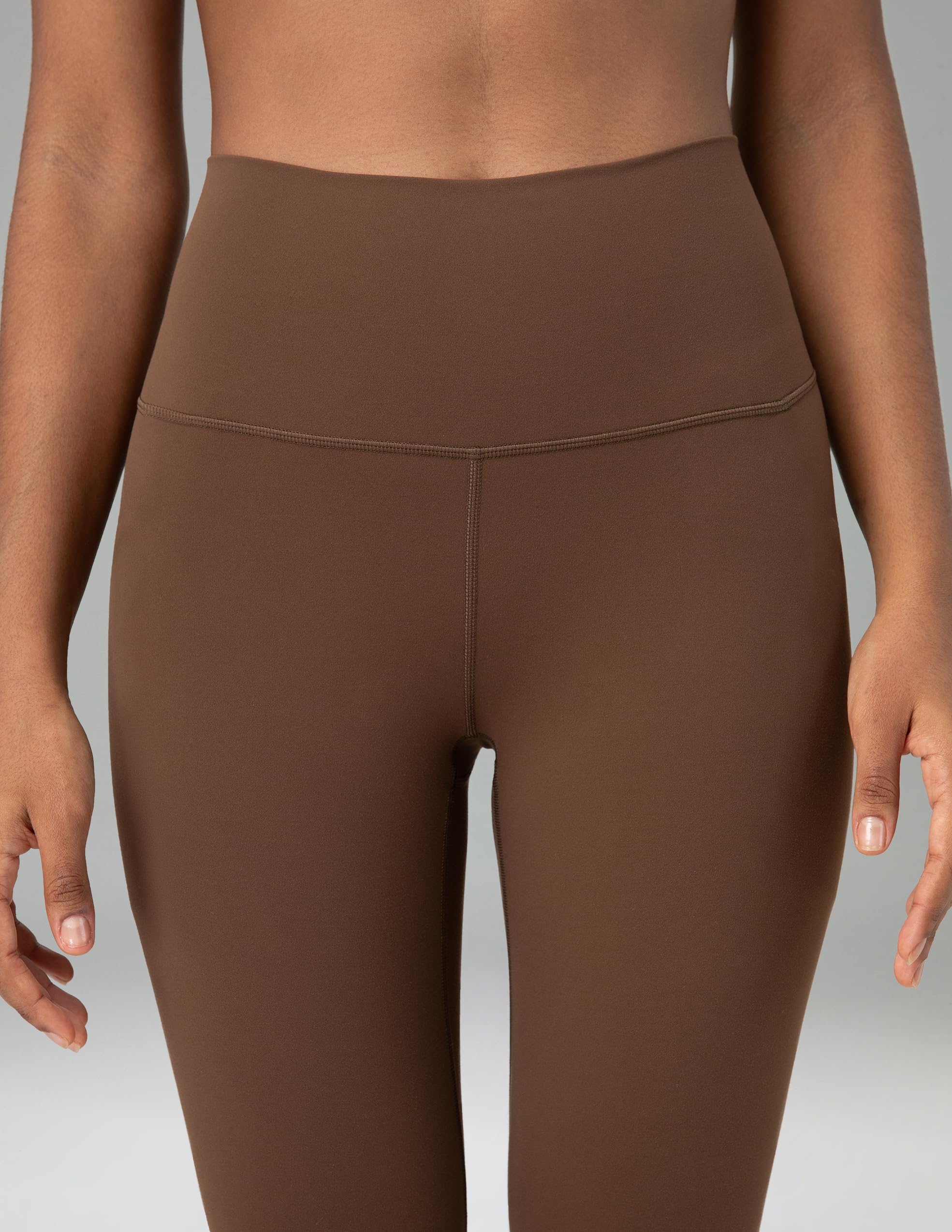 Colorfulkoala Women's Dreamlux High Waisted Workout Leggings 28" Inseam Full Length Yoga Pants (M, Cocoa)