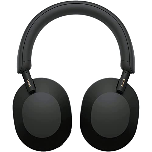 Sony WH-1000XM5 Wireless Industry Leading Noise Canceling Headphones, Black Bundle with Deco Gear Wood Headphone Display Stand and Protective Travel Carry Case