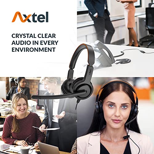 Axtel Bundle Voice 40 Duo NC with AXC-01 Cable | Noise Cancellation - Compatible with Avaya 2400/4600 Series, Mitel 6800 Series, NEC DTL/ITL Series, Nortel, Polycom VVX Series