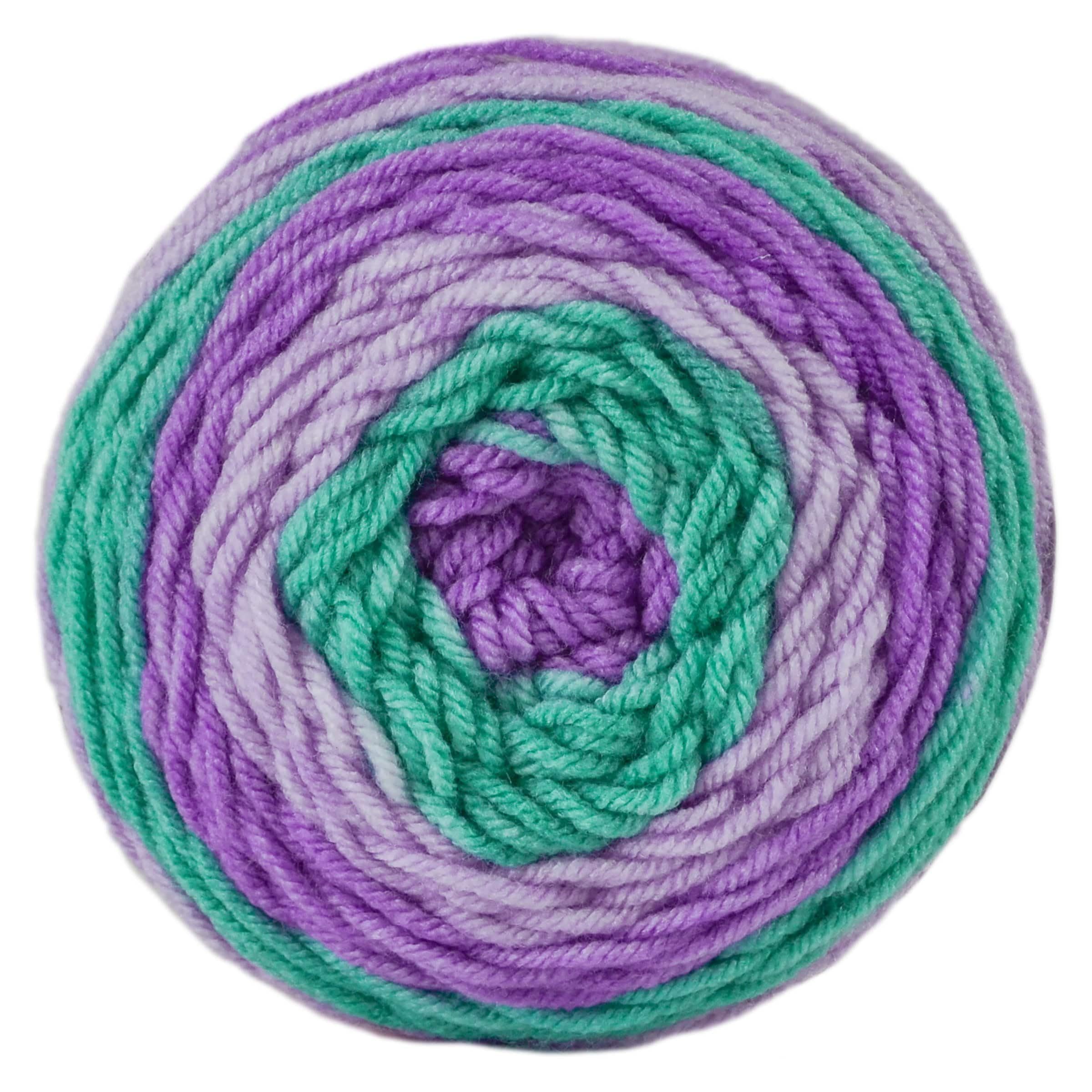 Premier Yarns Sweet Roll Yarn, Ideal Yarn for Crocheting and Knitting, Medium-Weight and Self-Striping Yarn, Made of Acrylic, Honey Lavender, 5 oz, 245 yards