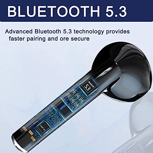 Wireless Earbuds,Bluetooth 5.3 Noise Cancelling Earbuds,Bluetooth Headphones 3D HiFi Stereo Bass, IPX7 Waterproof Sports Touch Control with USB-C Fast Charge Mini Charging Case for Android iOS