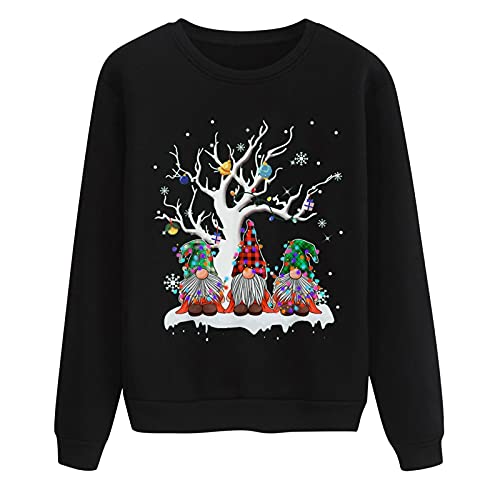 Graphic Tees for Women Vintage, Halloween Striped Loose Womens Fall Tops 2022 Maternity Long Sleeve Crew Neck Skeleton Pullover Hoodies for Teens Black