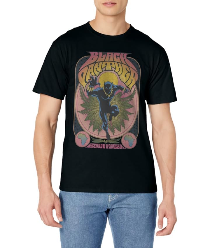 Marvel Black Panther Vintage 70's Poster Style T-Shirt