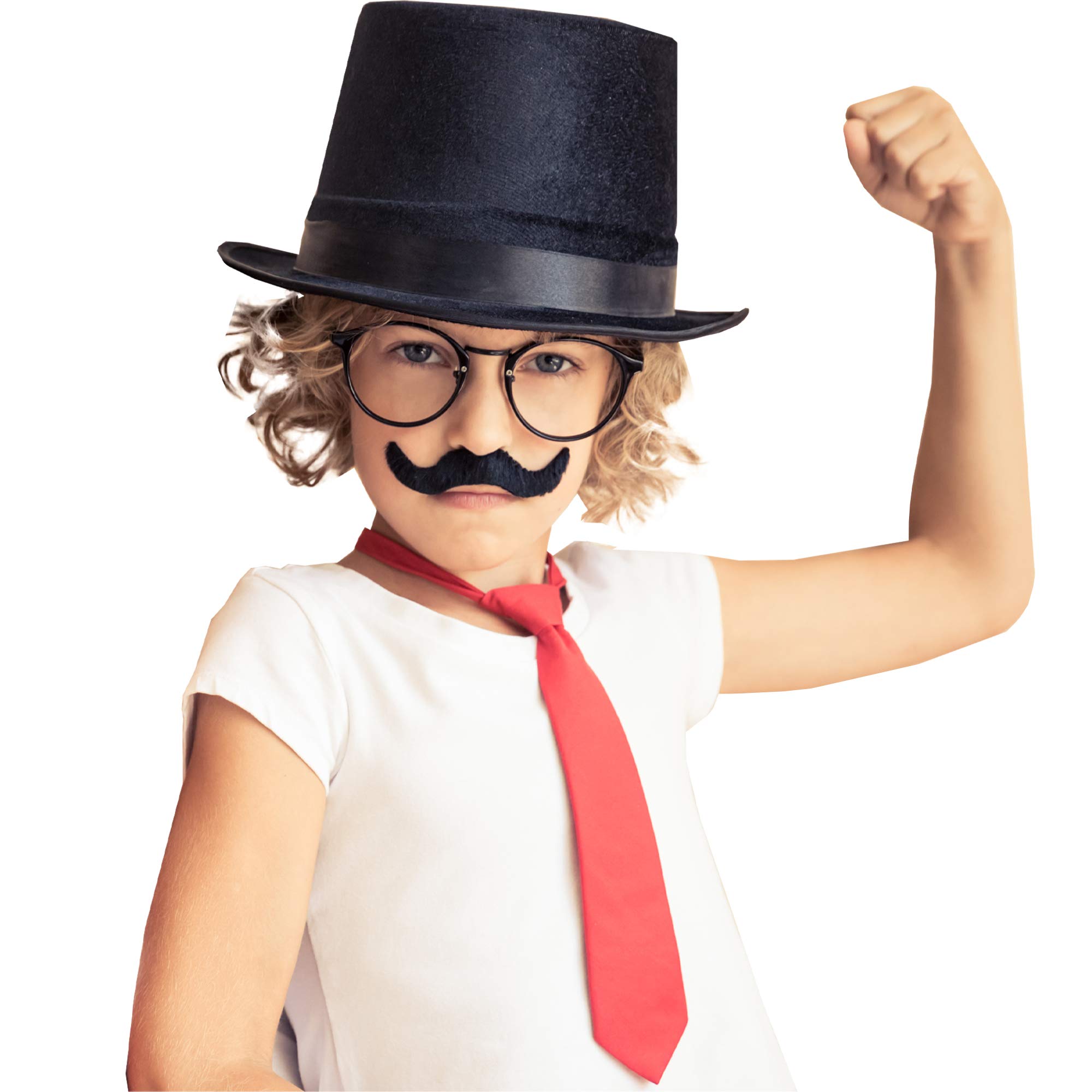 Skeleteen Self Adhesive Party Mustaches - Hairy Fake Black Sticker Mustache - 3 Piece Set