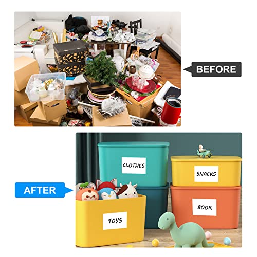 MaxGear 4x6 inch Removable Labels 100 Sheets, Water/Oil/Tear Resistants No Residue for Home Packing Box and Storage Bins, Matte White Paper Sheets, Permanent Strong Adhesive, Dries Quickly