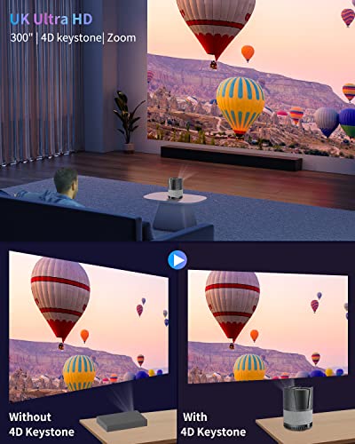 Mini Native 1080P Projector with 5G WiFi & Bilateral Bluetooth for Phone,Portable Outdoor Movie Projector Wireless/Wired Mirroring,4K Smart Home Theater Projector Android 9.0 for Netflix YouTube Hulu