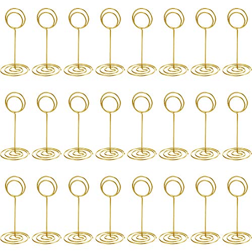24 Pieces Gold Table Number Holders Wedding Place Card Holders Table Centerpieces Photo Holder Clips Wire Picture Clips Memo Note Photo Stand