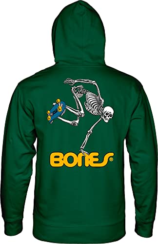 Powell Peralta Skateboard Skeleton Hoody, Forest Green, Extra Large