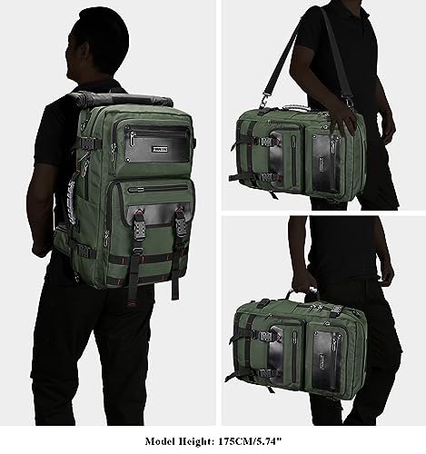 WITZMAN Carry On Travel Backpack for Men Duffle Bags Fit 17 Inch Laptop Airline Approved Laptop Backpack(B685 Army Green)