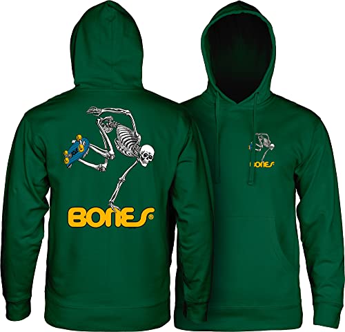Powell Peralta Skateboard Skeleton Hoody, Forest Green, Extra Large