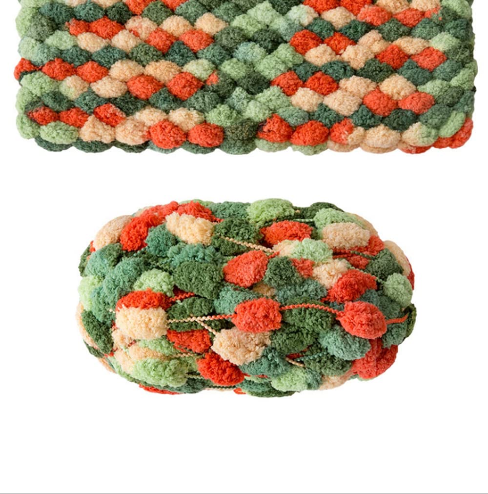 3 Rolls Pomp-A-Doodle Yarn,100% Polyester Jelly Bean POM-POM Ball Yarn for Crochet Knitting Handcraft Mat Pet Nest 450g (Quiet Night)