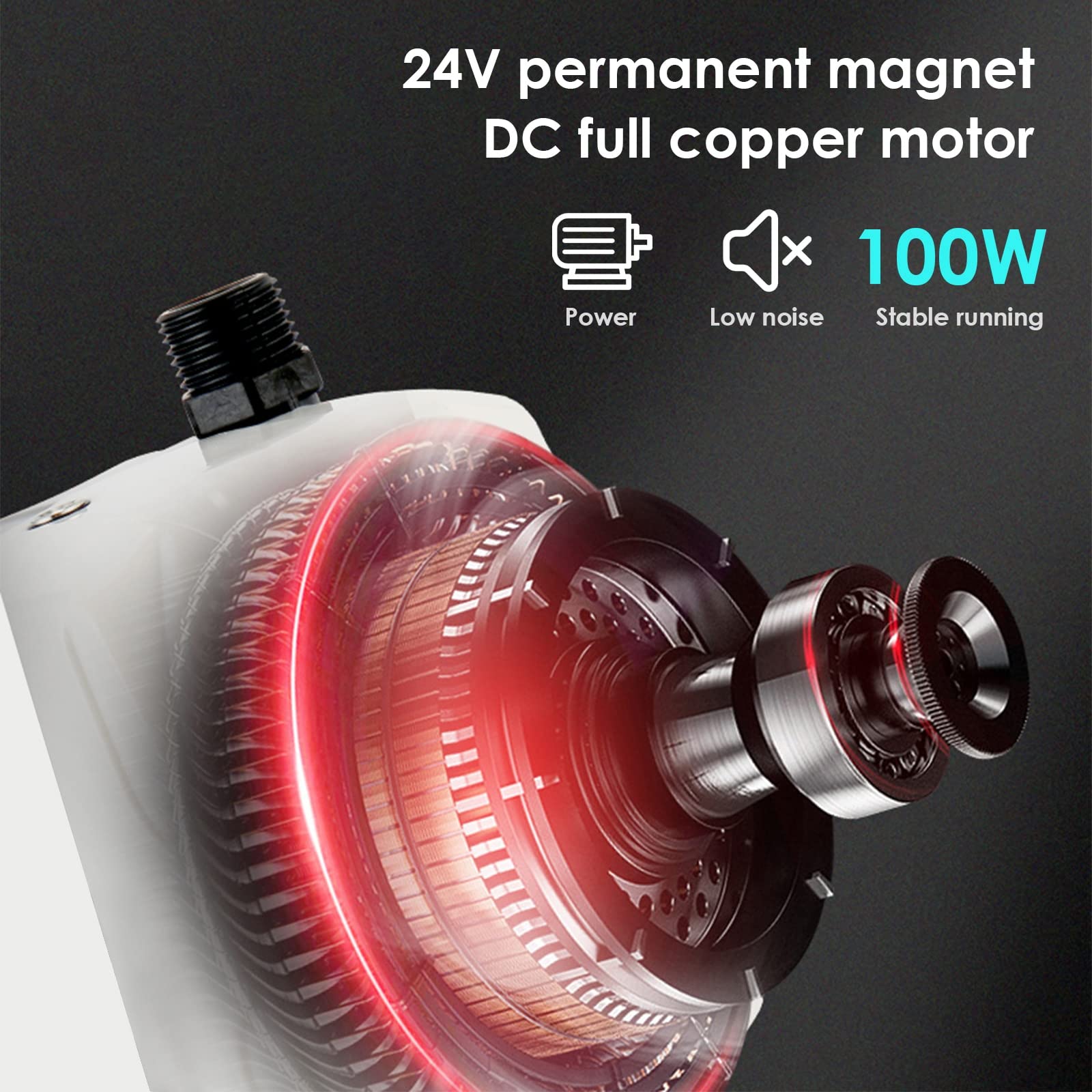 Electric Submersible Pump Booster Pump, Auto Pressure Controller Brushless Water Pump 75 Feet 24V 100W Kitchen Sink Shower Head Outside Tap 33L/min Sump Pump