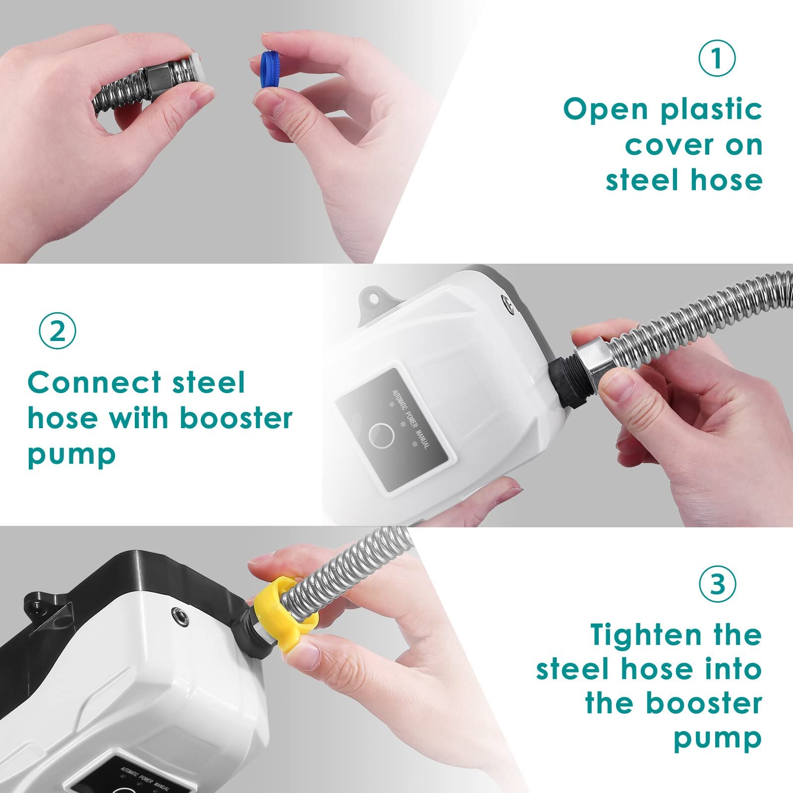 Electric Submersible Pump Booster Pump, Auto Pressure Controller Brushless Water Pump 75 Feet 24V 100W Kitchen Sink Shower Head Outside Tap 33L/min Sump Pump