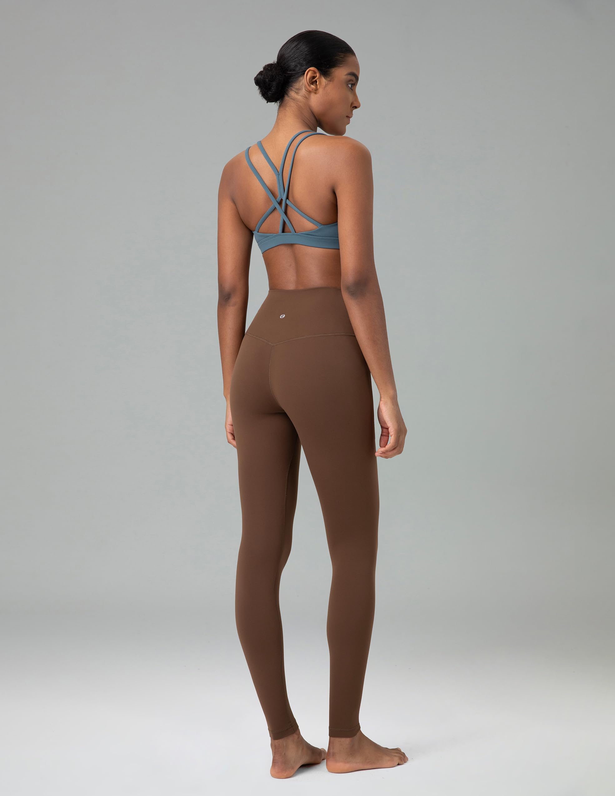 Colorfulkoala Women's Dreamlux High Waisted Workout Leggings 28" Inseam Full Length Yoga Pants (M, Cocoa)