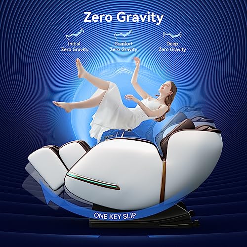 MININEC Zero Gravity Full Body Massage Chair,Airbag Massage Chair Recliner with Foot Rollers, Built-in Heater, Bluetooth Speaker for Home, Office