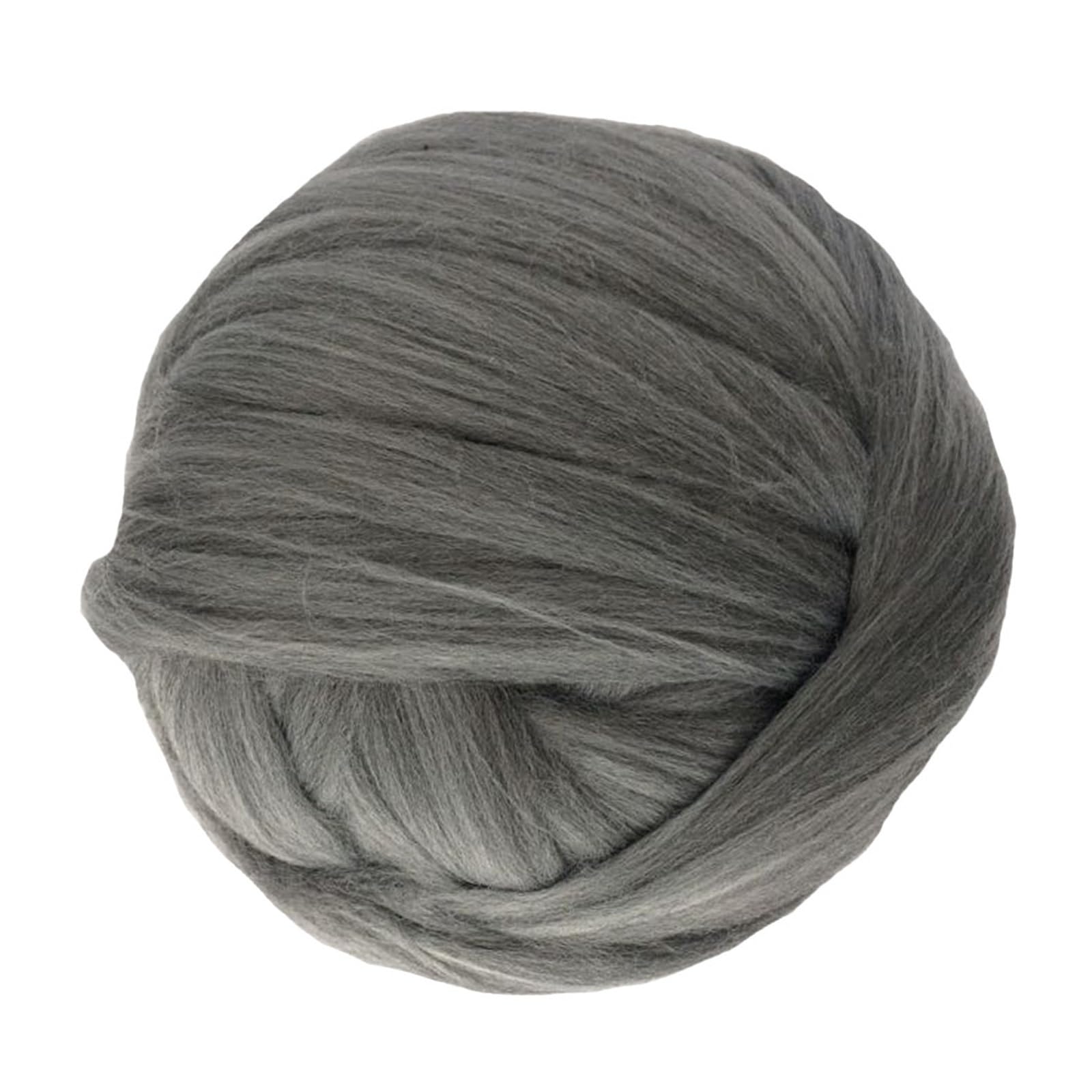1000g 2.2Lb/Ball Super Chunky Wool Yarn Bulky Roving Yarn Hand/Arm Knitting Throw Blanket Yarn Home Wall Decorative Yarn (Color : Middle Grey)