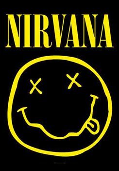 Nirvana - Smiley Poster, Unframed, Black, 30" x 40", Wall Art, Living Room, Home Office